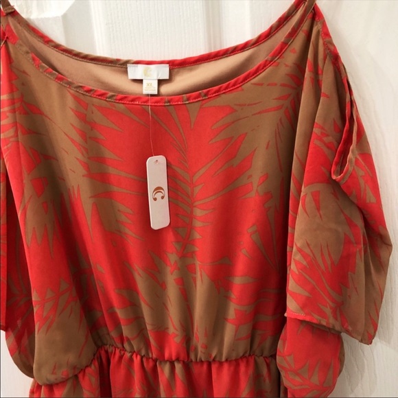 Charming Charlie | Dresses | Charming Charlies Palm Coral Dress | Poshmark